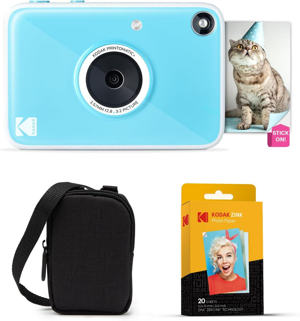 KODAK Printomatic+ Instant Print Digital Camera Starter Bundle + Carry ...